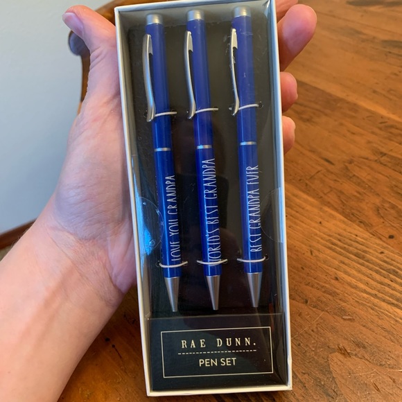 Rae Dunn | Office | New Rae Dunn 3 Blue Ballpoint Pen Gift Set Grandpa ...